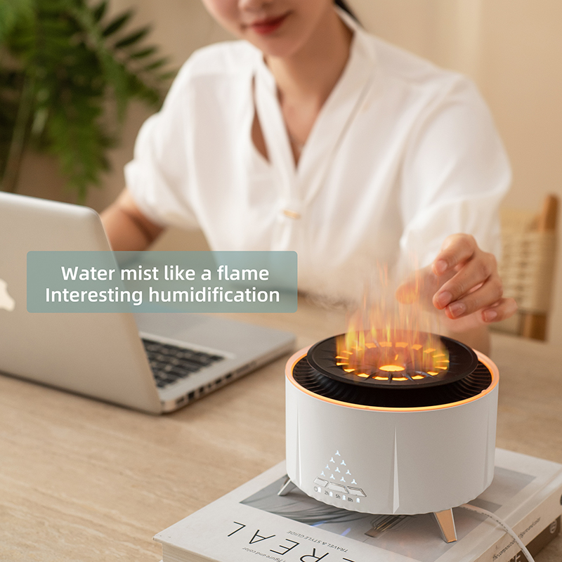 2023 new unique multifunction Aroma diffuser 3D flame jellyfish spray ...