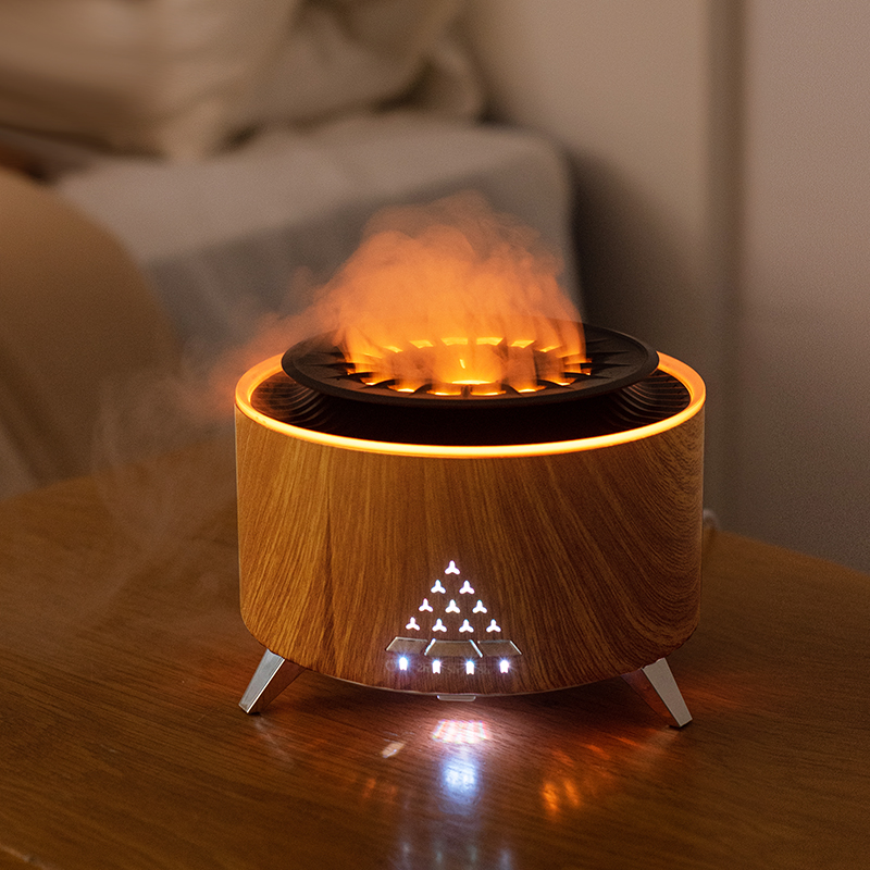 2023 new unique multifunction Aroma diffuser 3D flame jellyfish spray ...